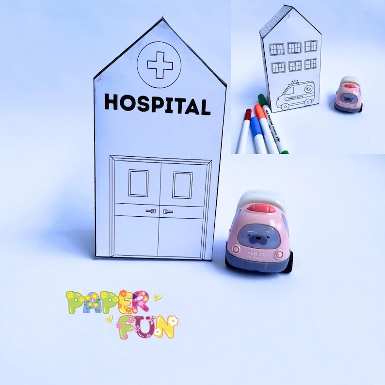 Printable Paper City Craft: Color Your Own Town (PDF Download A4 Size ...