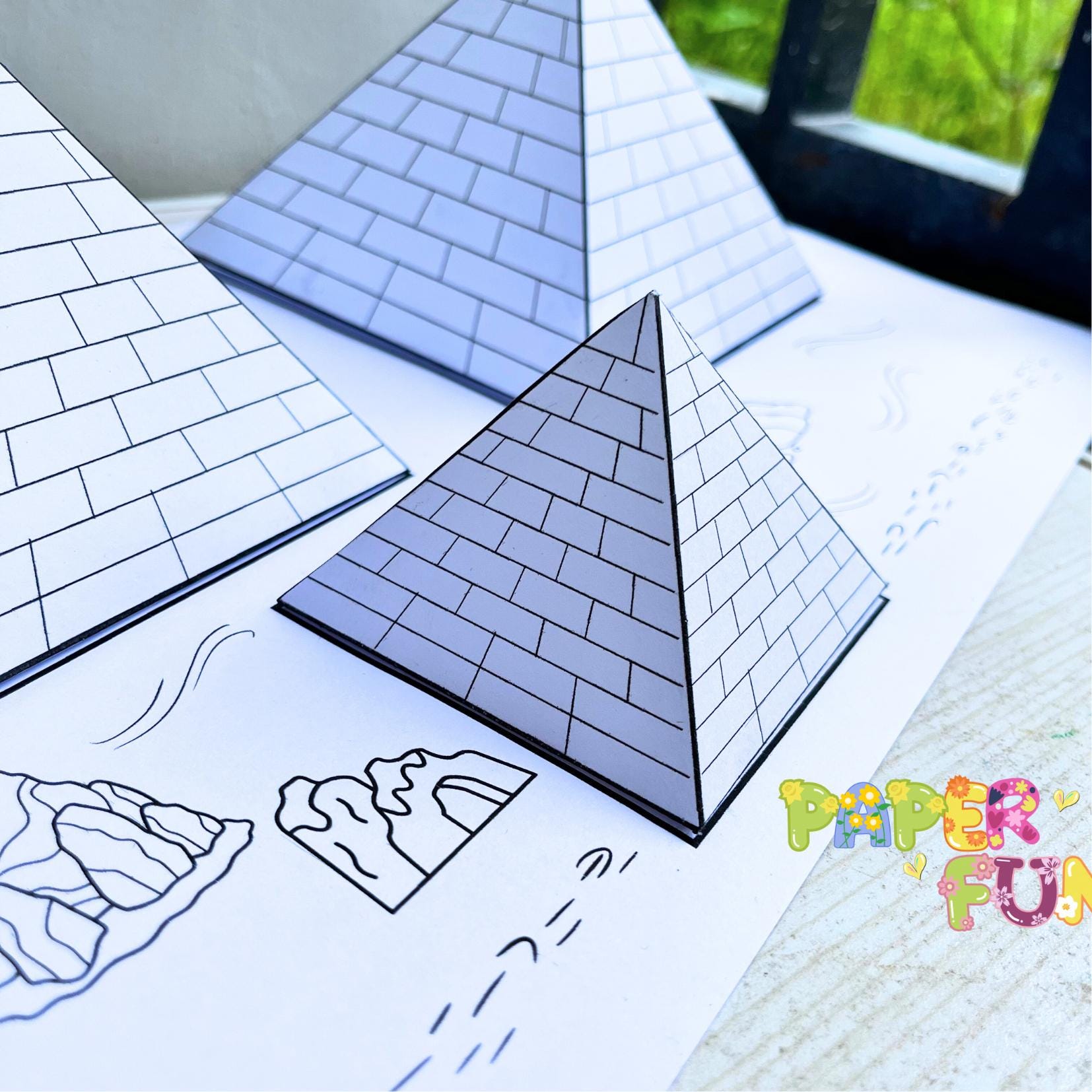 Egyptian Pyramid Paper Craft | Printable 3D STEM & Multicultural ...