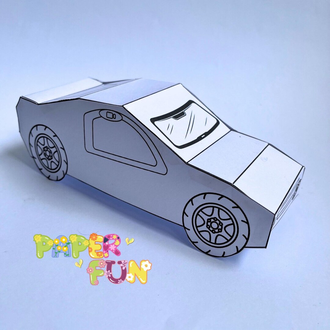 Car Paper Toys Car Printable Activity Sheets Craft Kit Cut and Color ...