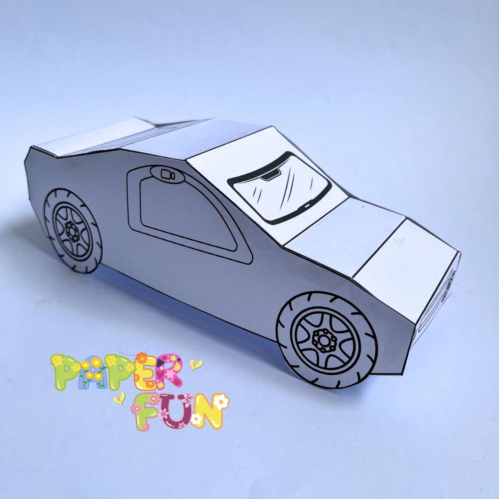 Printable Paper Car Craft Kit: Cut & Color Activity (PDF Download) - Etsy