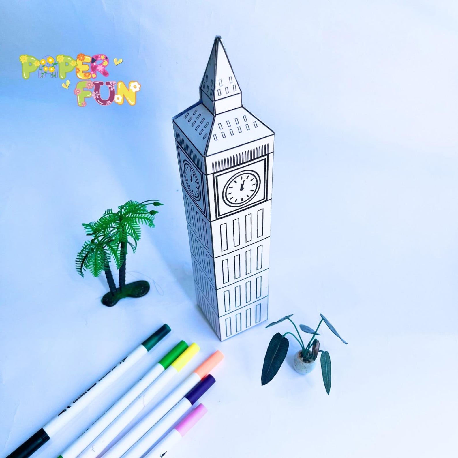 DIY Paper Big Ben Model: London Activity (PDF Template A4 Size) - Etsy