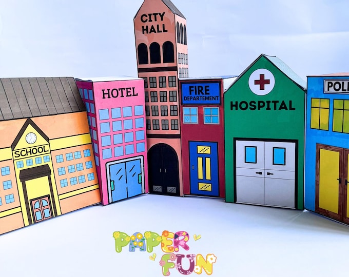 Printable Paper City Craft Sheets - DIY Urban Landscape Templates for ...