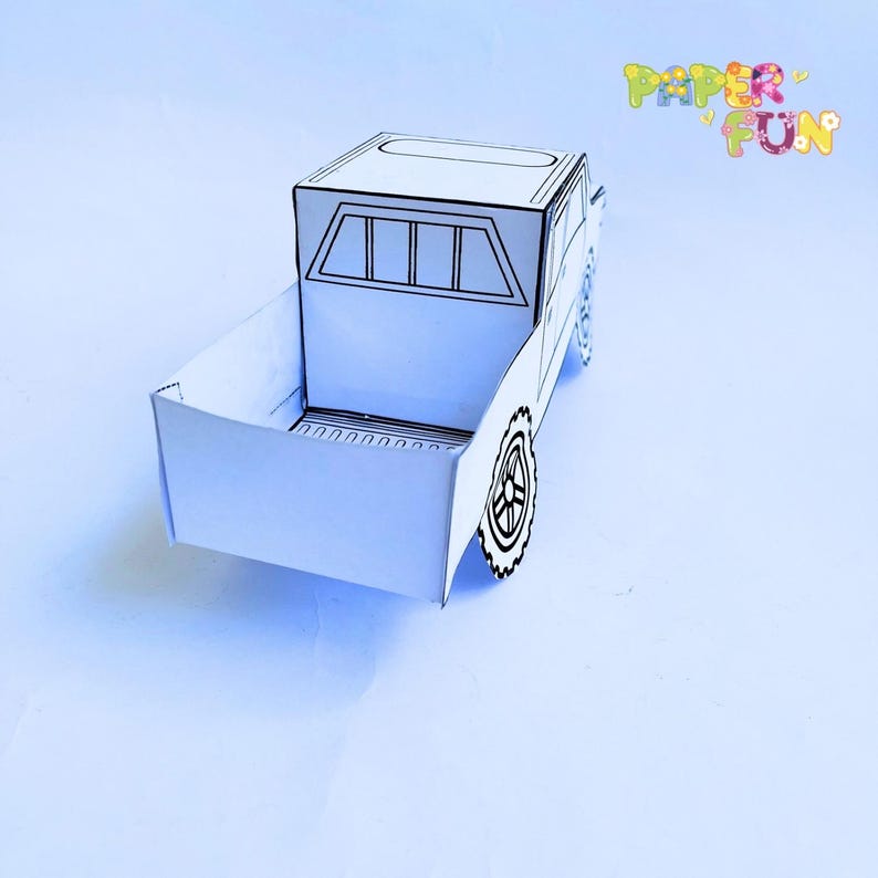 Paper Toys Paper Pick up DIY Toys for Kids Pick up Truck Template PDF ...