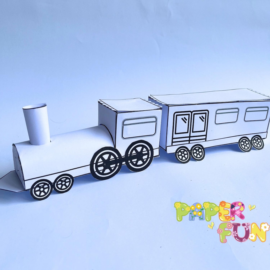 Printable Paper Train Craft: Coloring Activity for Kids (PDF) - Etsy