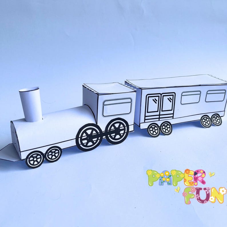 Printable Paper Train Craft: Coloring Activity for Kids (PDF) - Etsy
