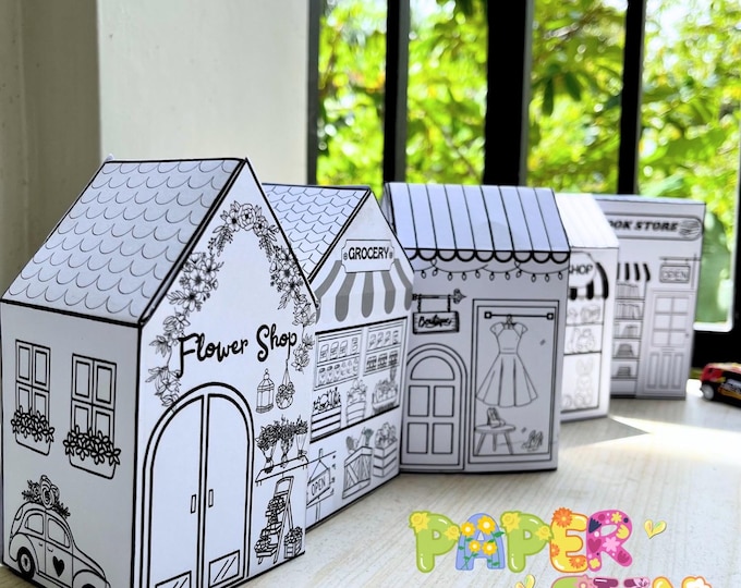 Printable Paper House Template: DIY Coloring Craft (PDF Download ...