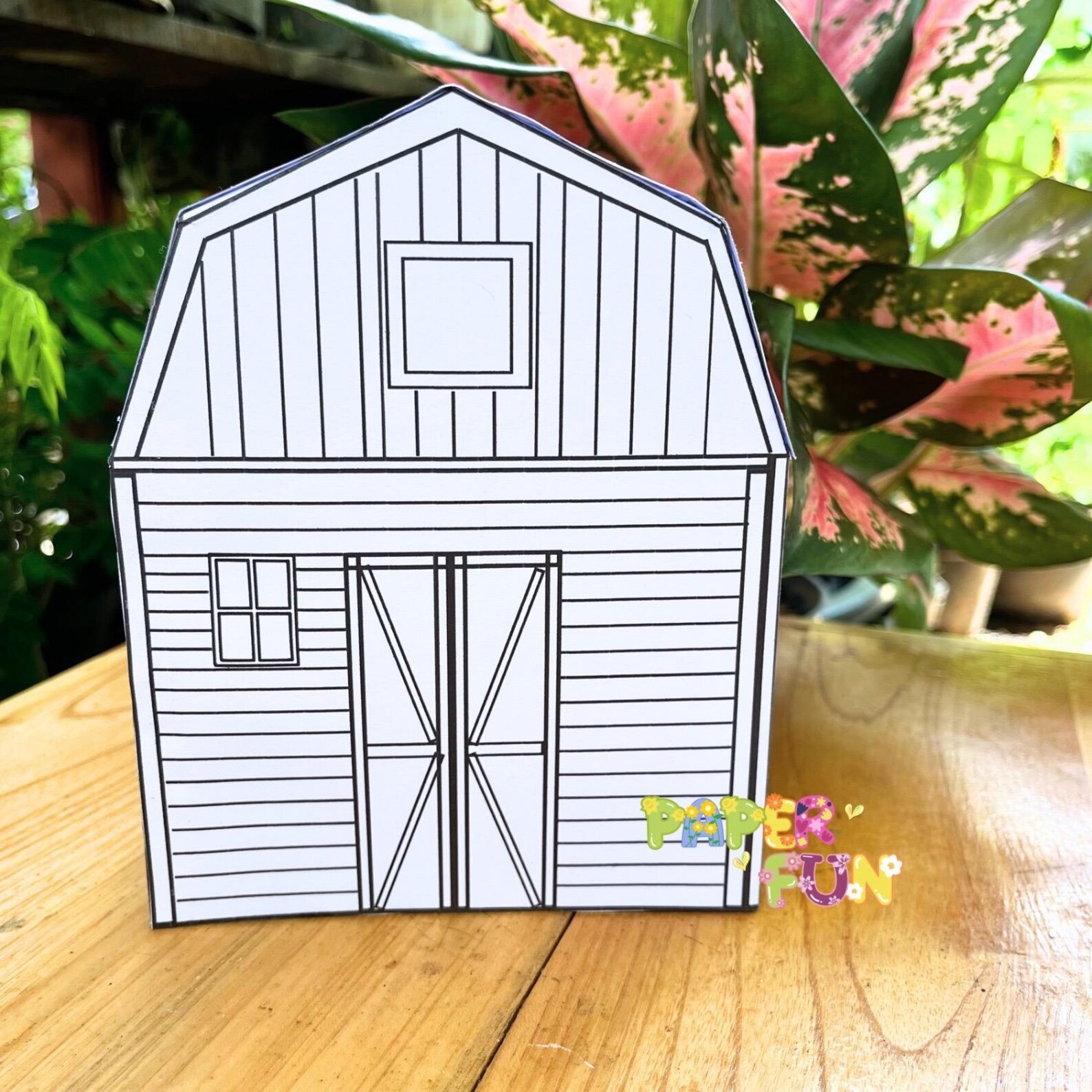 Printable Paper Barn: Farmhouse Coloring Craft for Kids (PDF Download ...