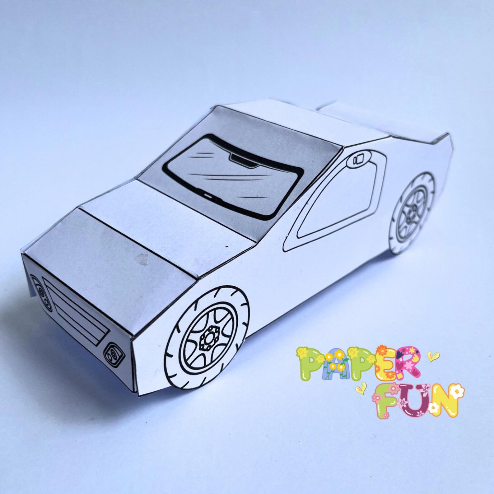 Printable Paper Car Craft Kit: Cut & Color Activity (PDF Download) - Etsy