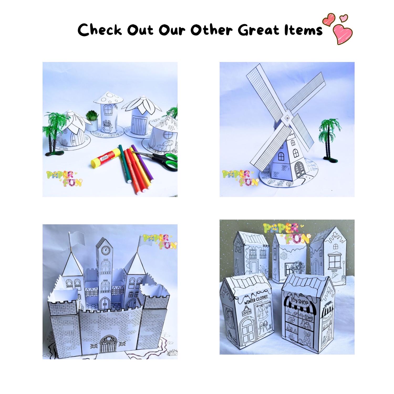 3D Eiffel Tower Paper Craft Template: Printable Activity for Kids (PDF ...