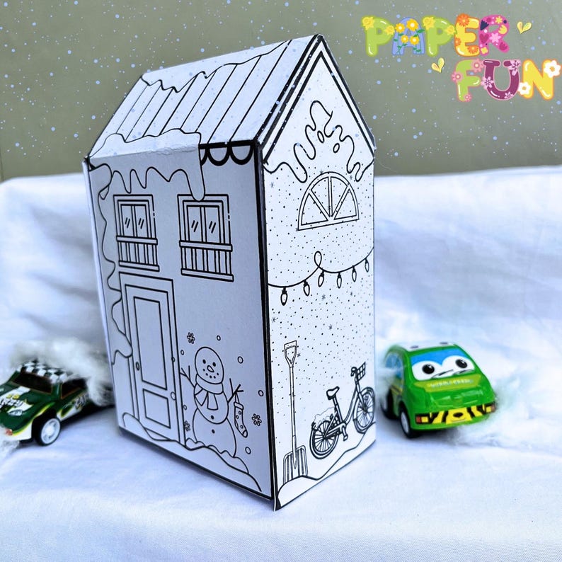 Printable Paper House Template Printable Winter House Paper House ...