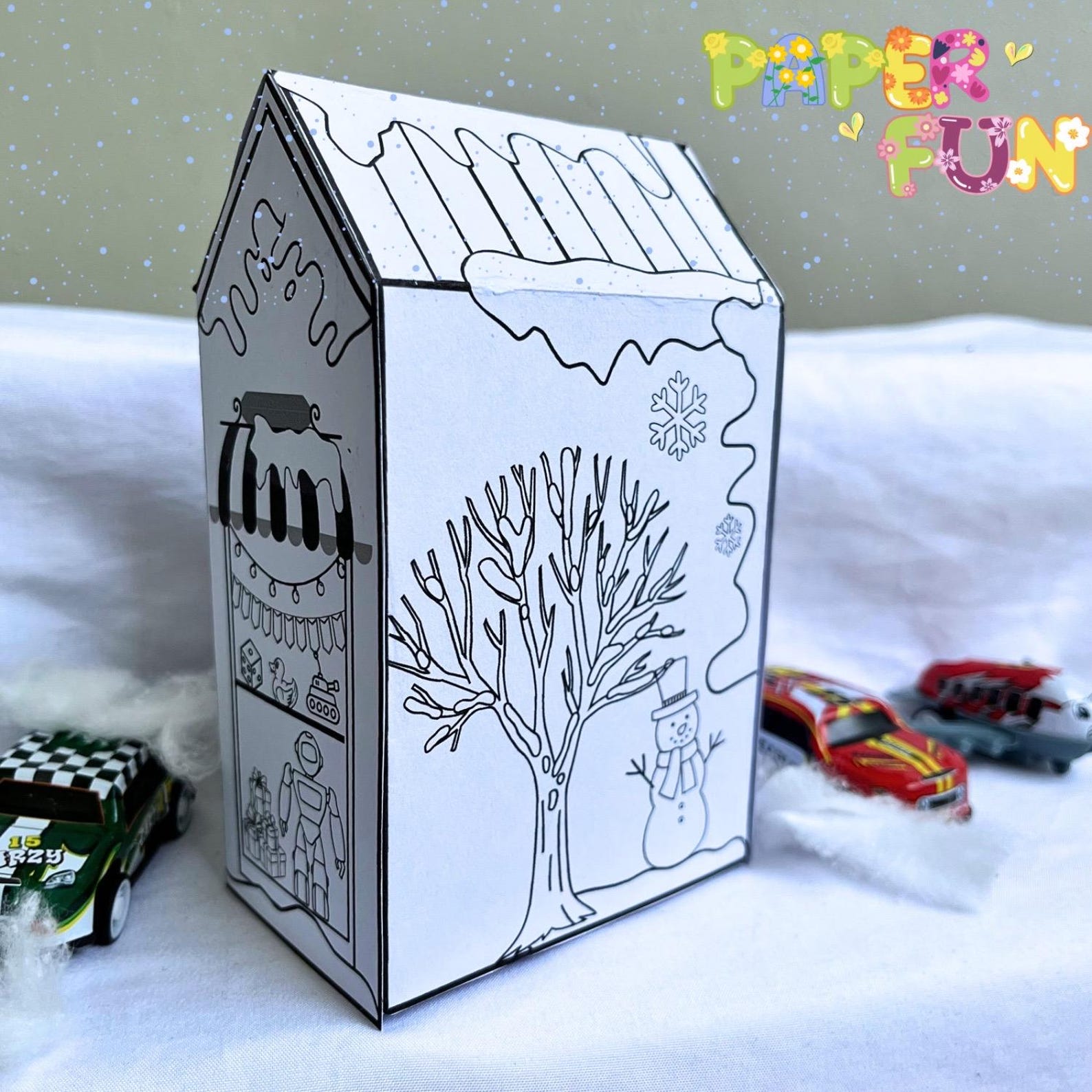 Printable Paper House Template: DIY Winter Village Decor (PDF Download ...