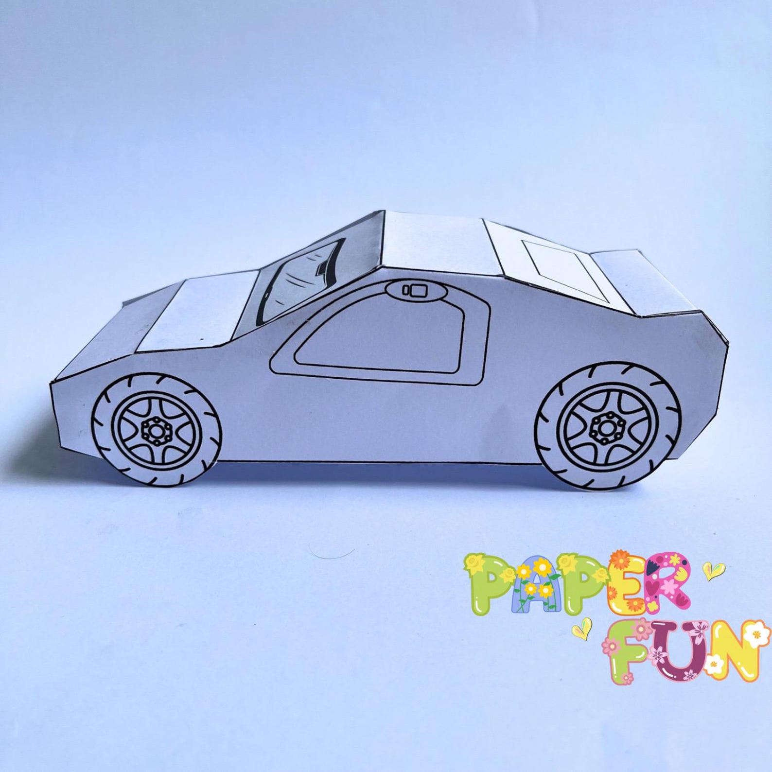 Printable Paper Car Craft Kit: Cut & Color Activity (PDF Download) - Etsy