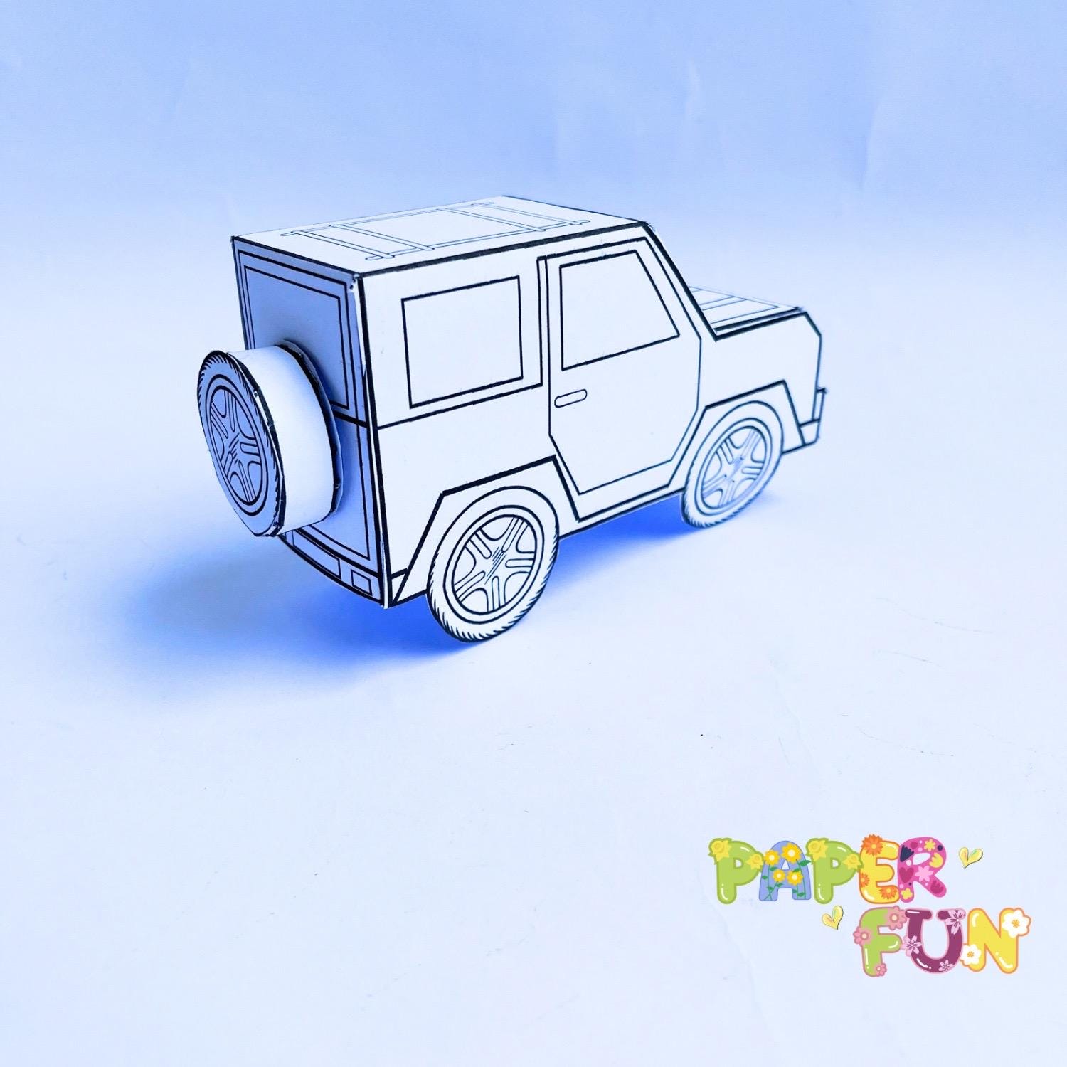 Car Paper Toys Car Printable Activity Sheets Craft Kit Cut and Color ...