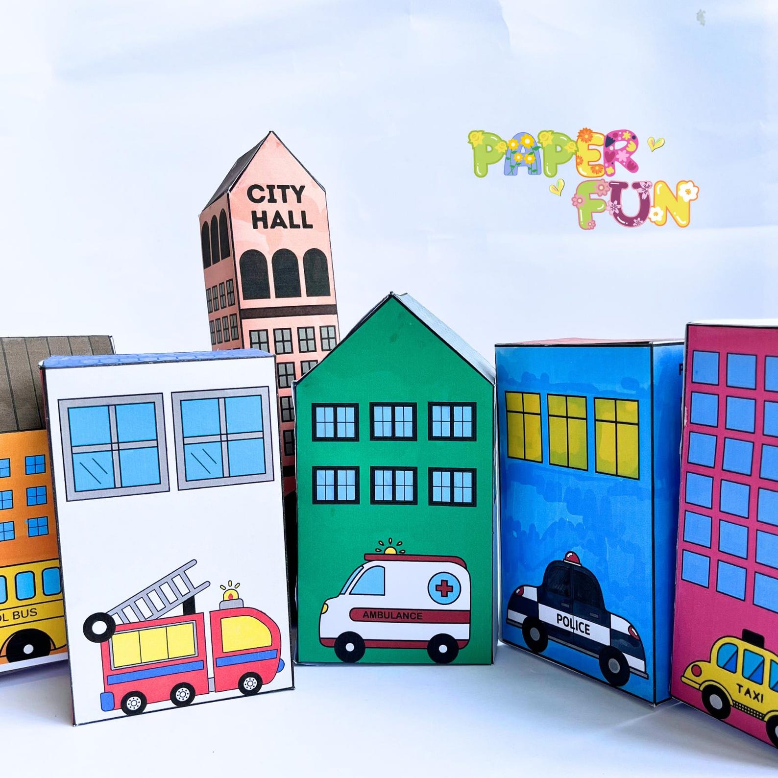 Printable Paper City Building for Making Your Own Town - Etsy