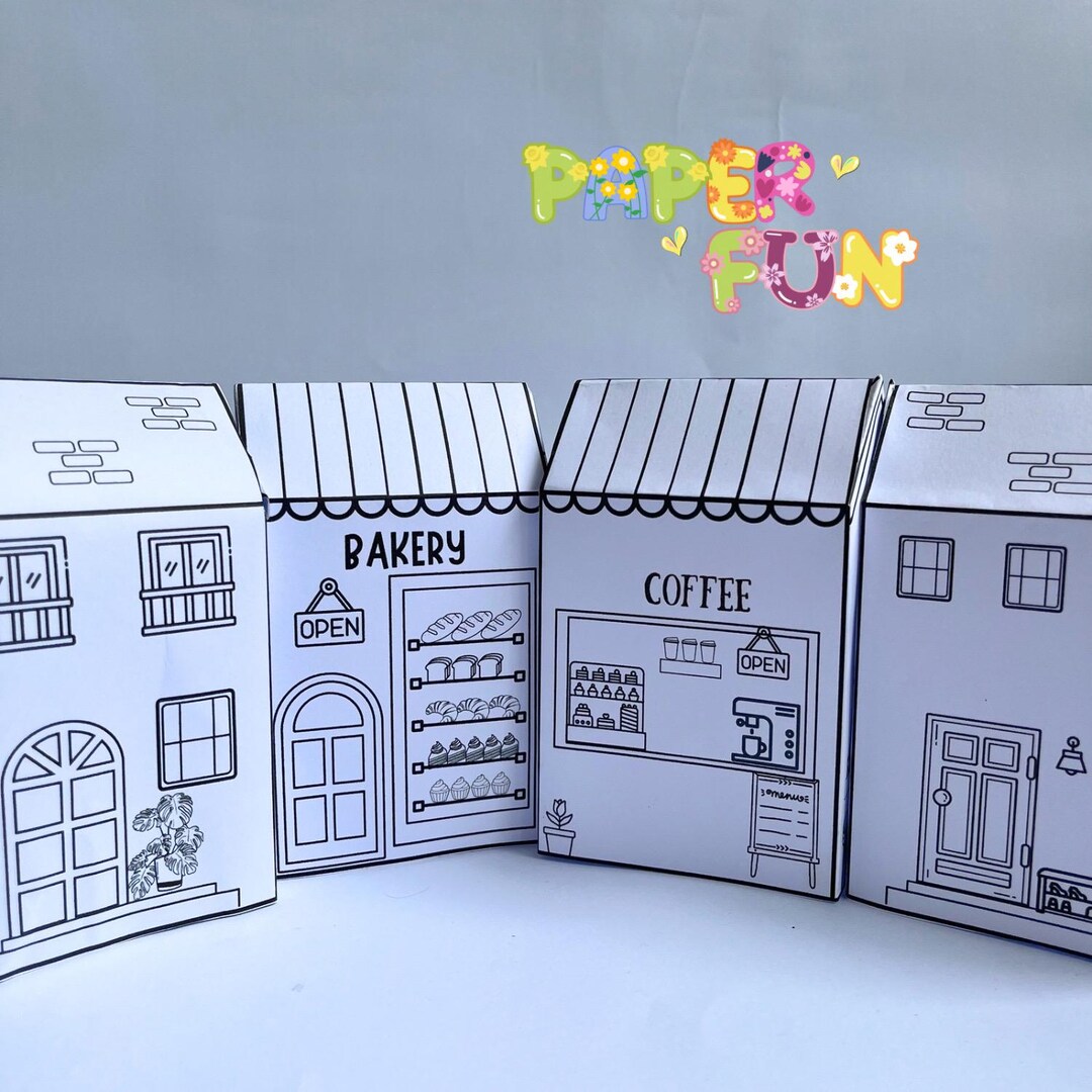 Printable Paper House Template: DIY Coloring Craft Activity (PDF) - Etsy