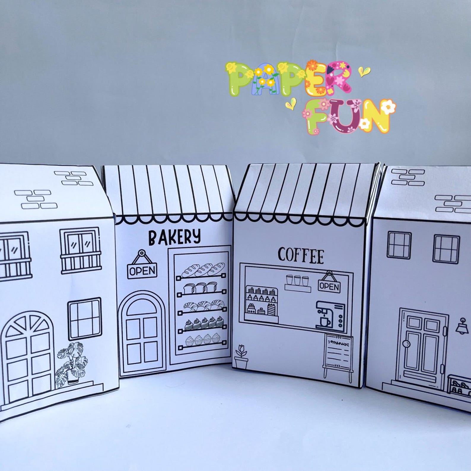 Printable Paper House Template: DIY Coloring Craft Activity (PDF) - Etsy