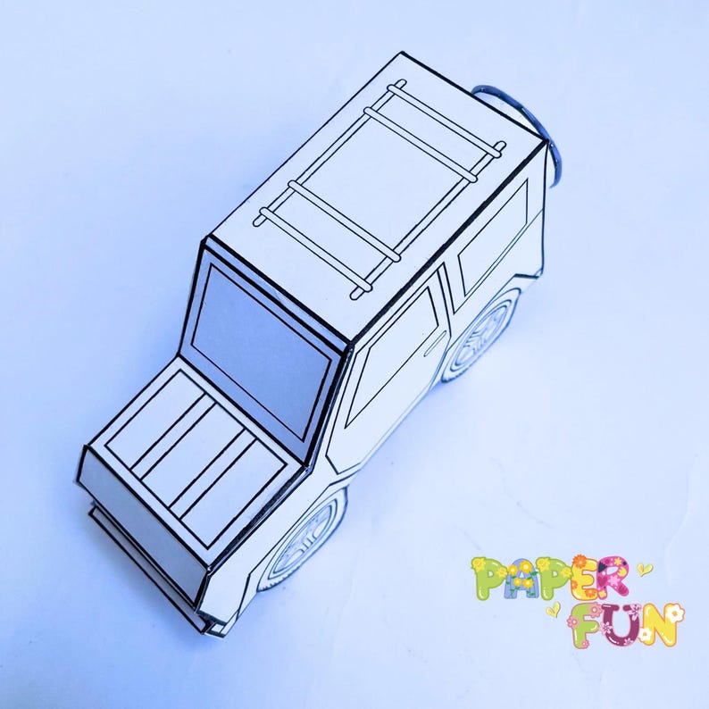 Printable Paper Jeep Car: Kids Craft Activity Sheets (digital Download ...