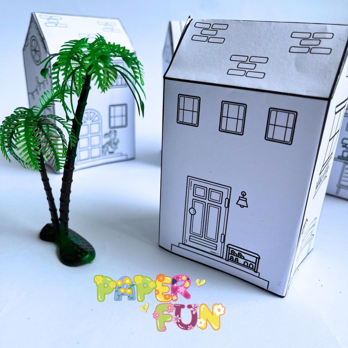 Printable Paper House Template: DIY Coloring Craft Activity (PDF) - Etsy