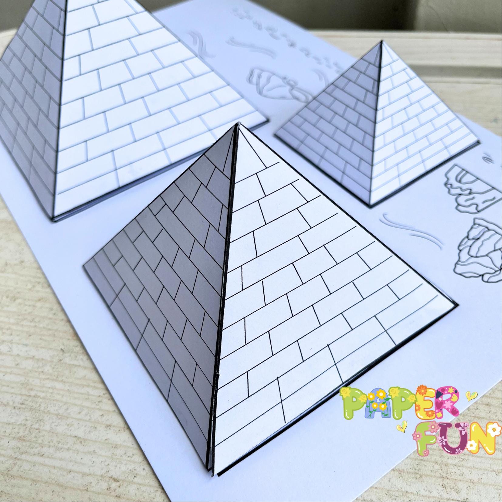 Egyptian Pyramid Paper Craft | Printable 3D STEM & Multicultural ...