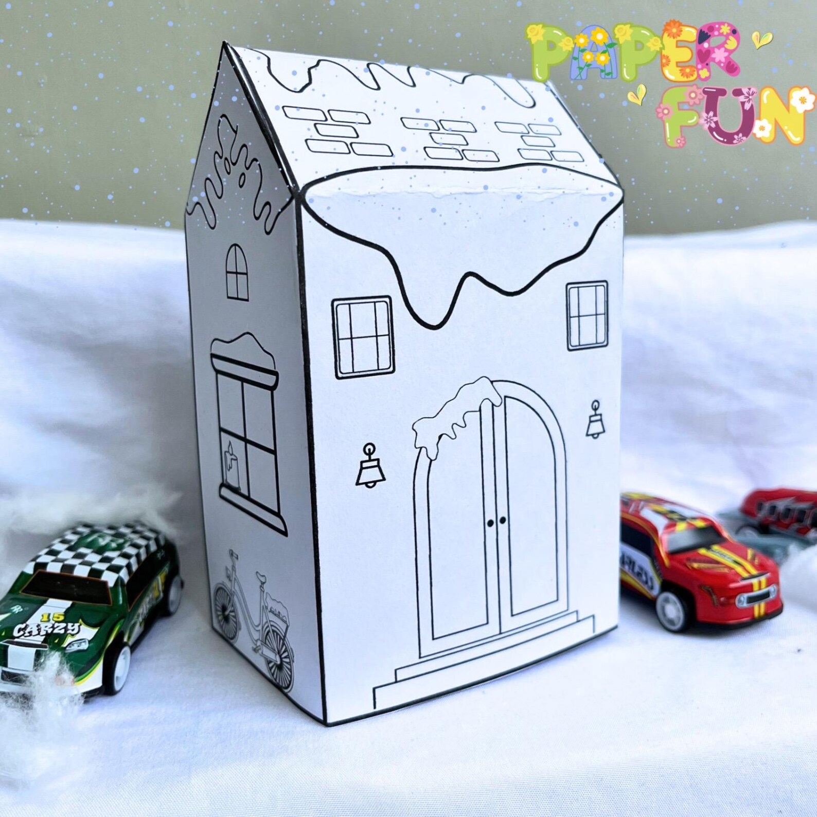 Printable Paper House Template: DIY Winter Village Decor (PDF Download ...