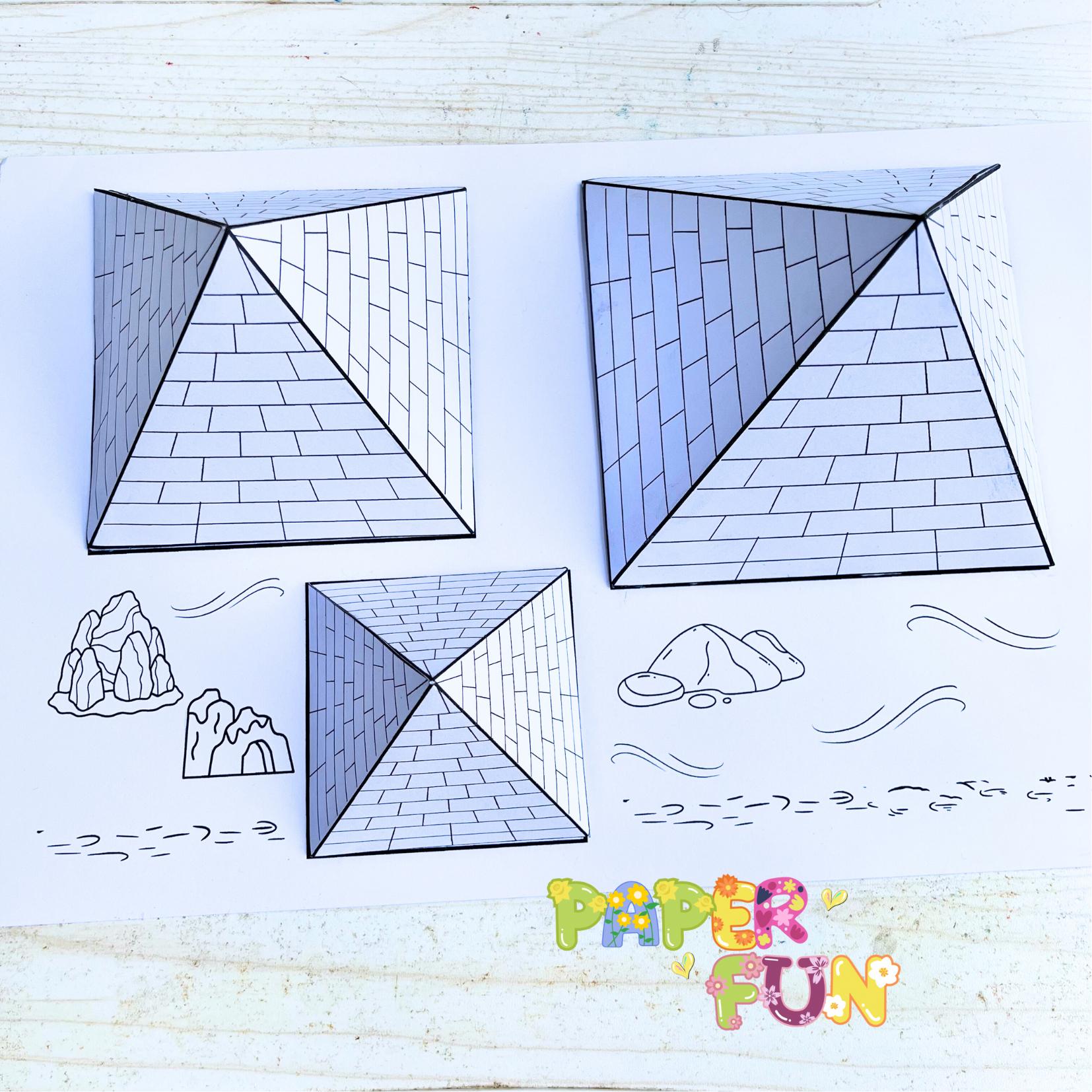 Egyptian Pyramid Paper Craft | Printable 3D STEM & Multicultural ...