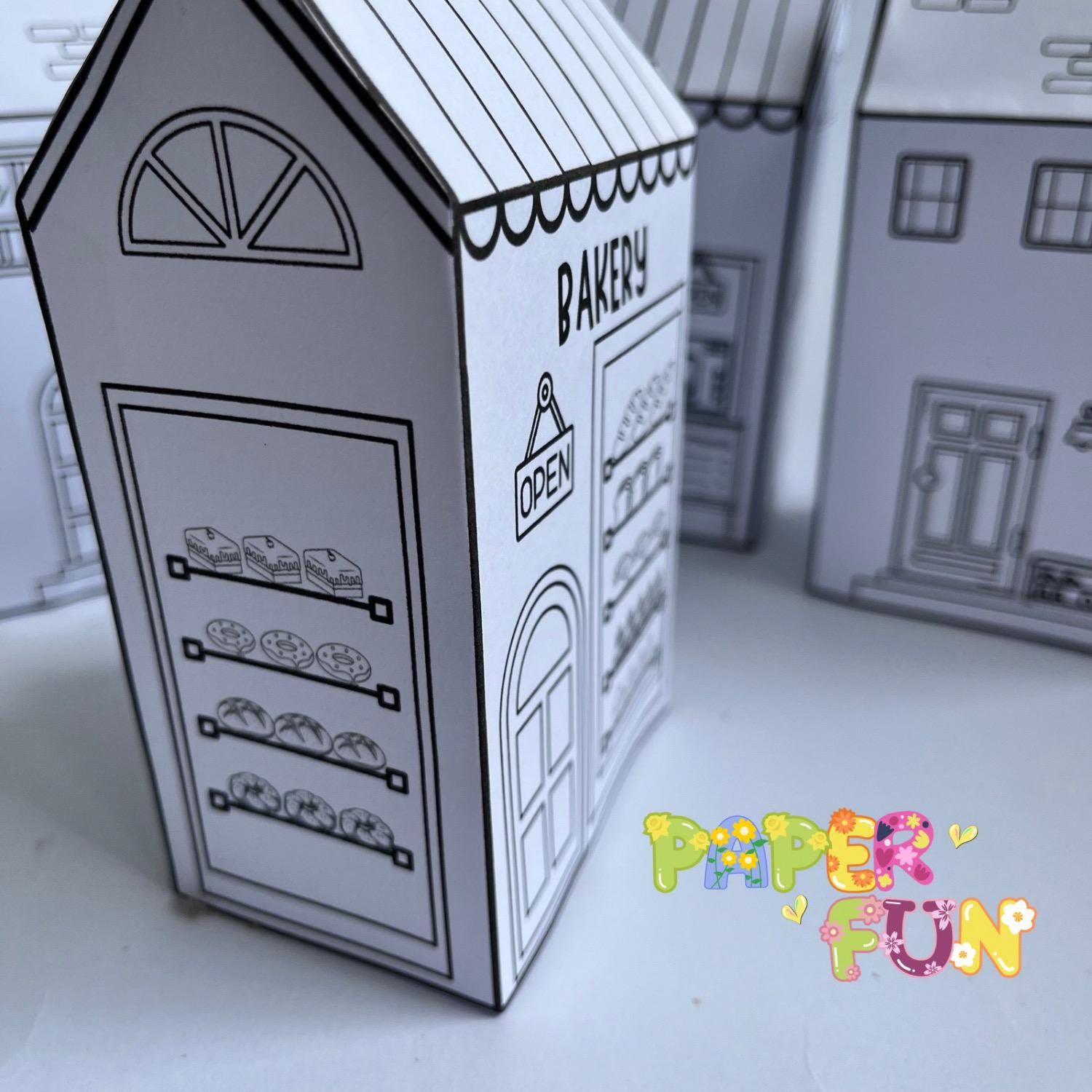 Printable Paper House Template: DIY Coloring Craft Activity (PDF) - Etsy