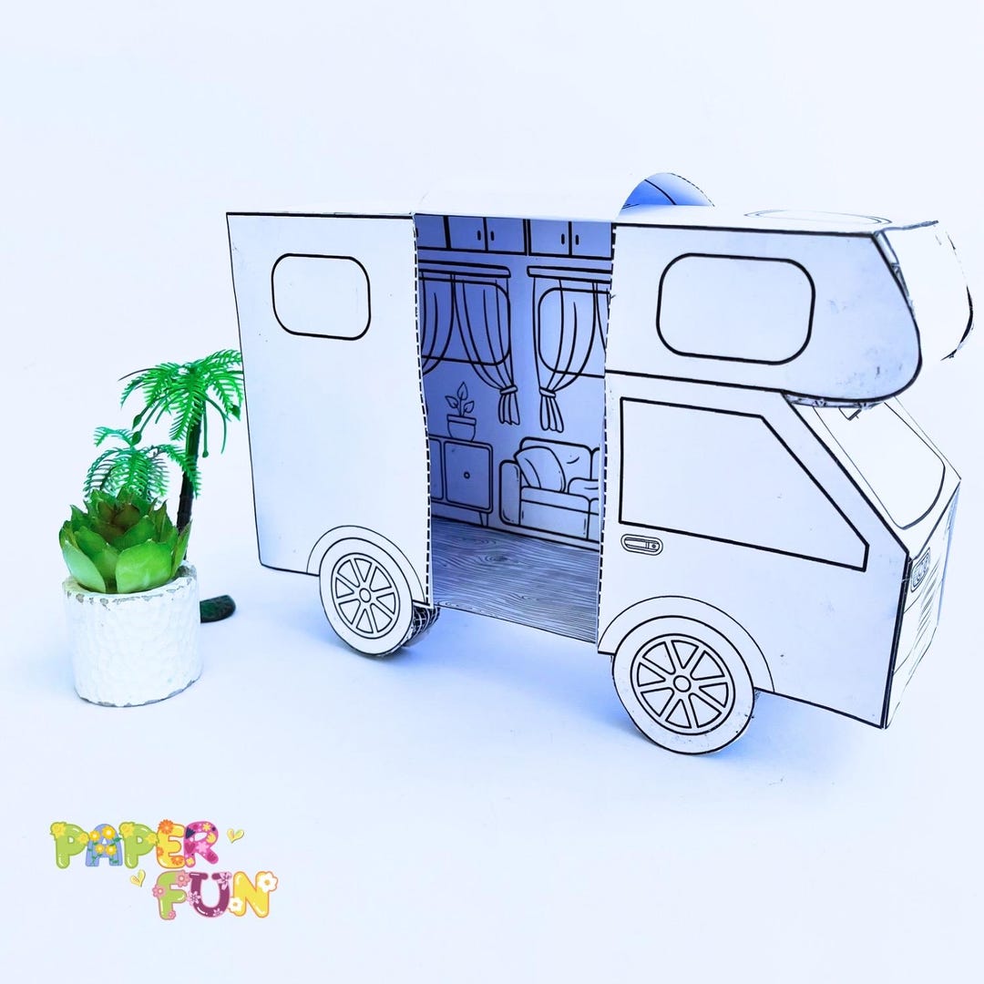 Printable Paper Toy 3d Car Model PDF Paper Craft for Kid Coloring Pages ...