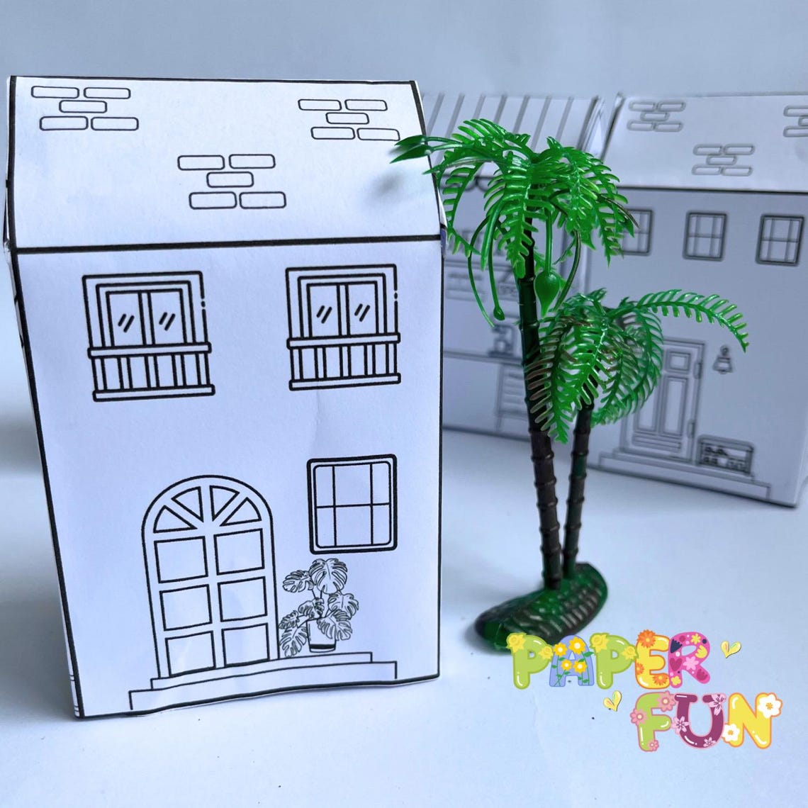 Printable Paper House Template: DIY Coloring Craft Activity (PDF) - Etsy