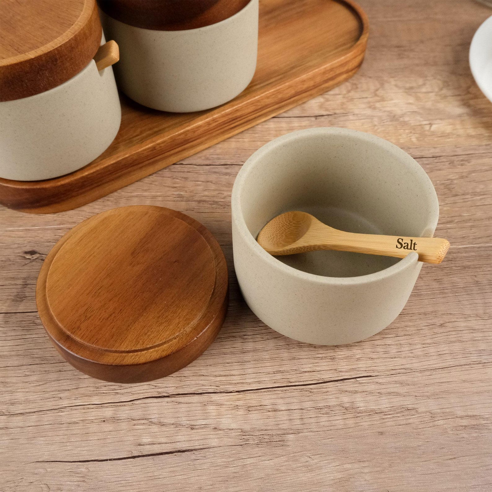 Custom Practical Salt Box With Lid,engraved Initial Salt Box ...