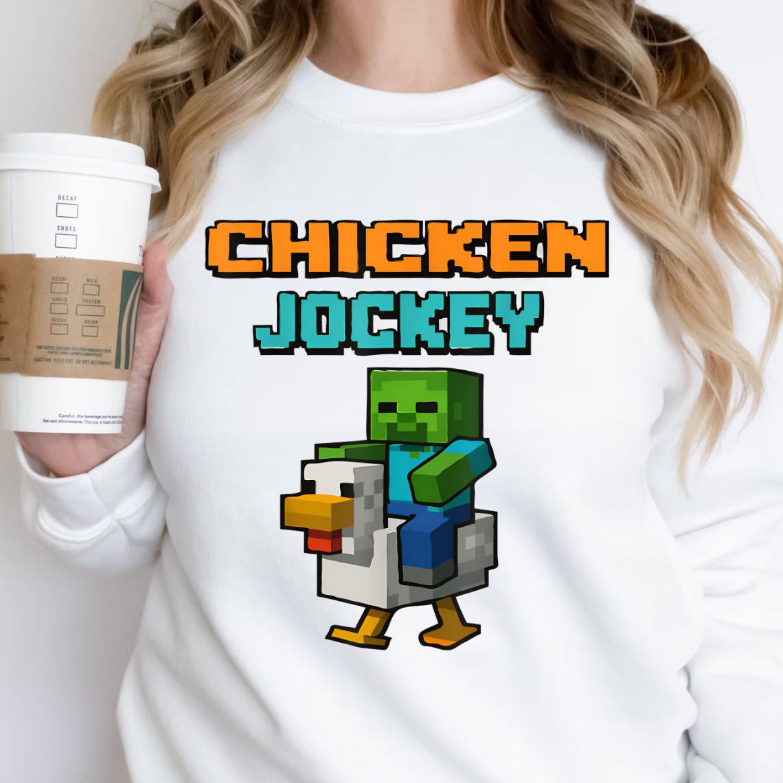 Chicken Jockey PNG, Funny Minecraft Zombie Riding Chicken Vector, Cute ...