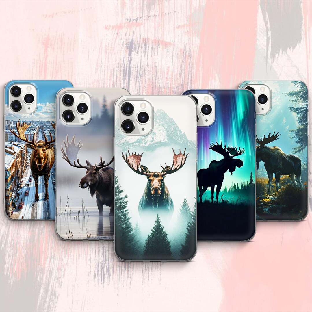 Alces Moose Phone Case for iPhone 16 Pro Max, 15, 14, 13, 12, 11, X, XS ...