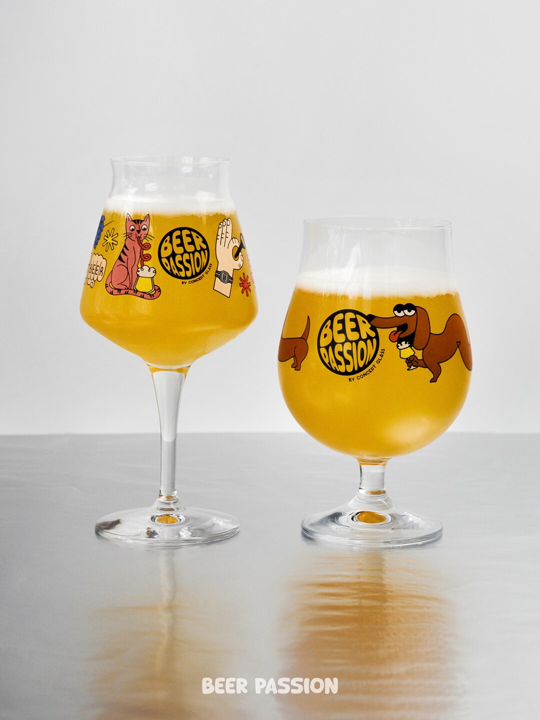 Craft Beer Glass Set, Tall Pint Glasses, Unique Bar Drinkware, Gifts ...