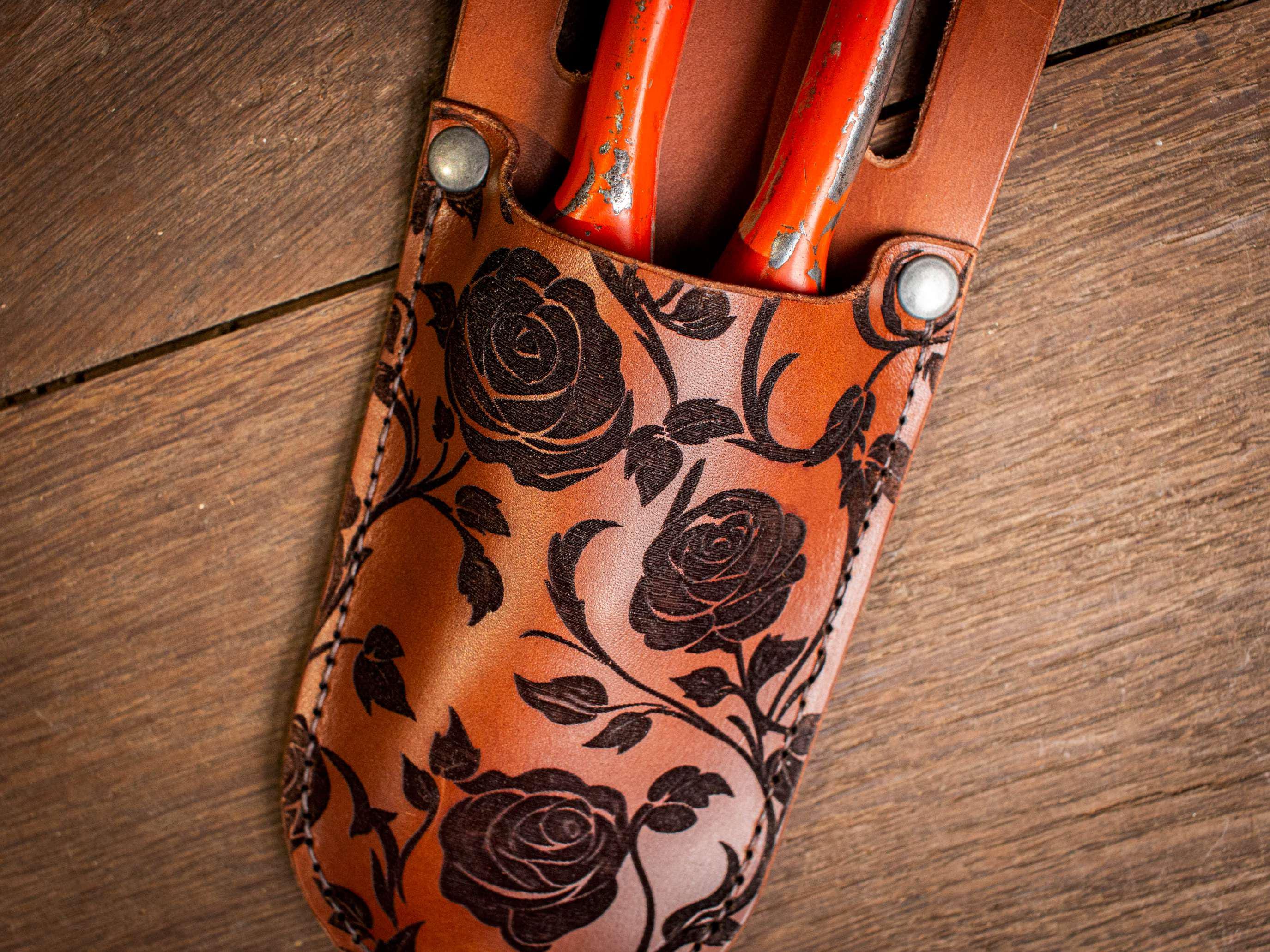 Pruning Shears Sheath Pattern With Roses, Printable and Laser Ready ...