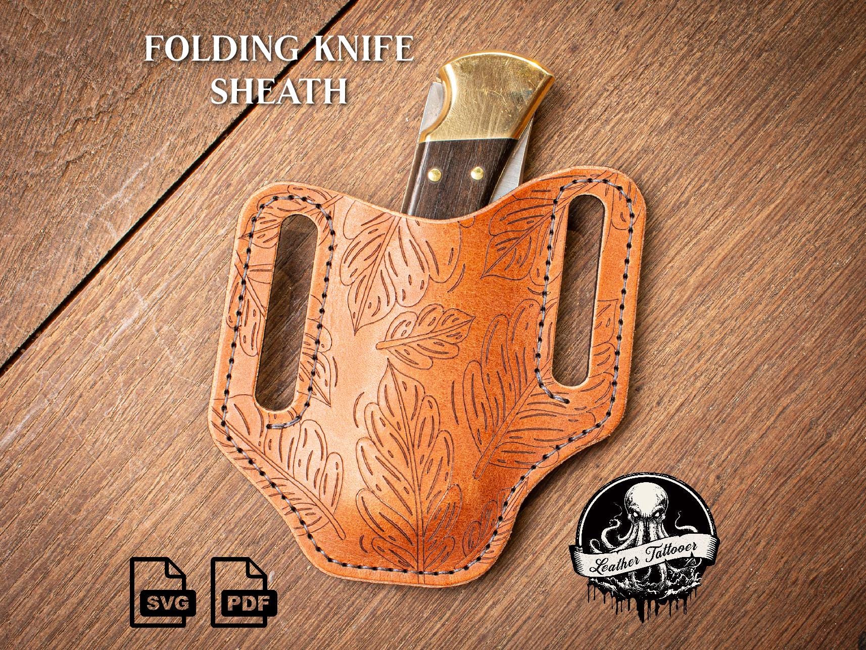 Pocket Knife Sheath Pattern With Foliage, Printable and Laser Ready ...