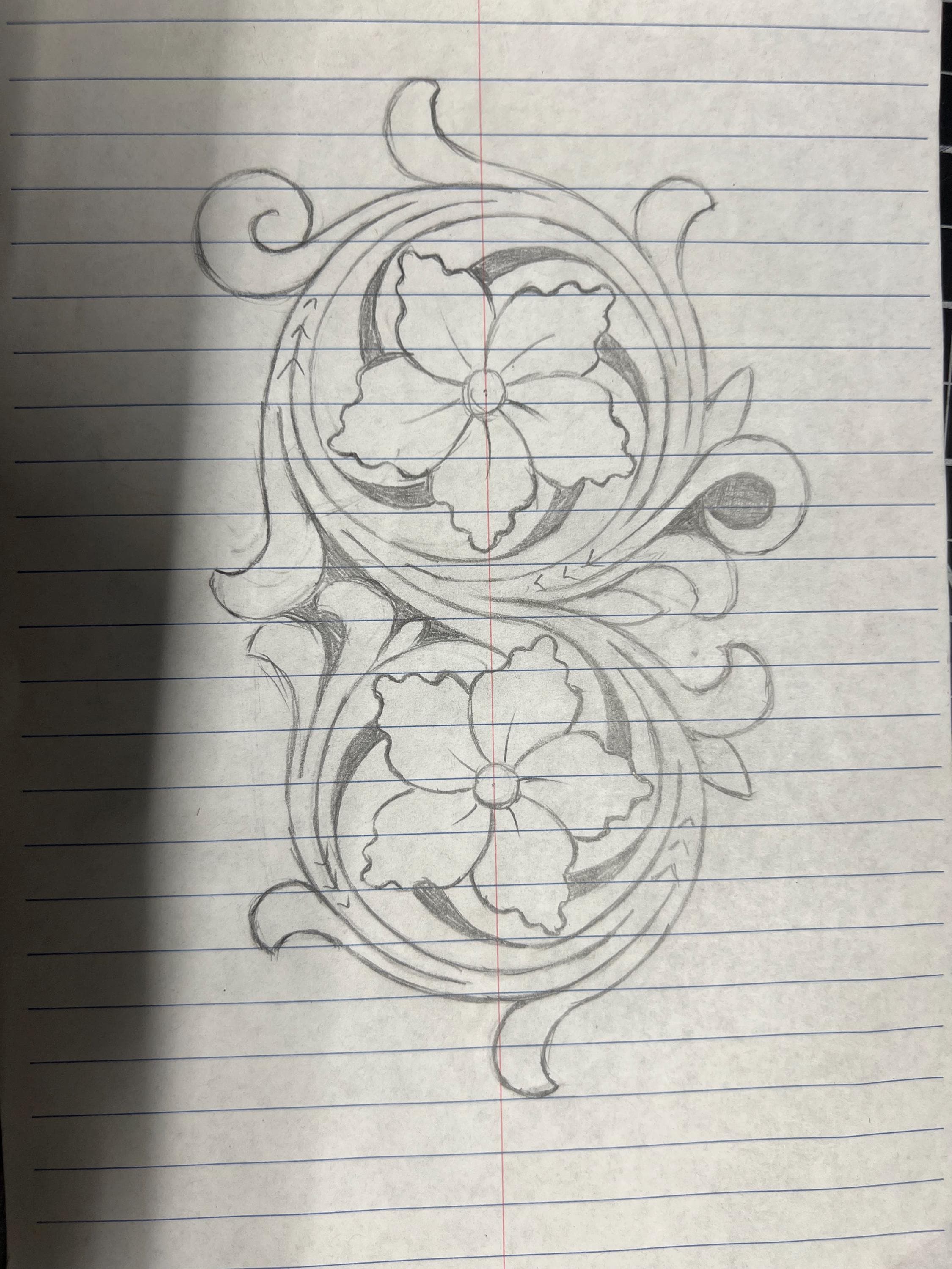 Leather Tooling Pattern | Sheridan Flowers & Vines (digital File) - Etsy