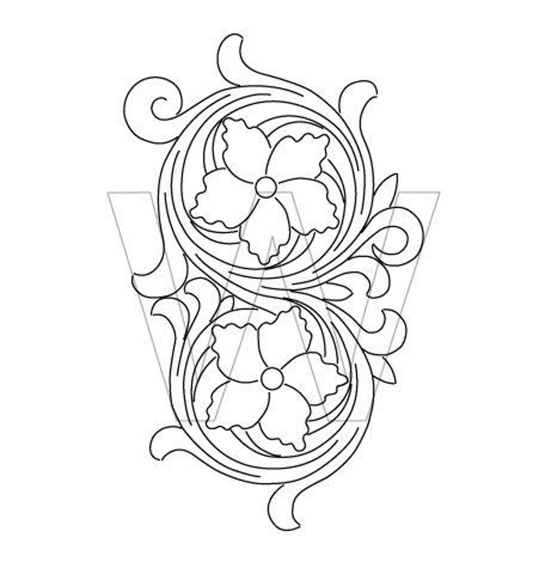 Leather Tooling Pattern | Sheridan Flowers & Vines (digital File) - Etsy