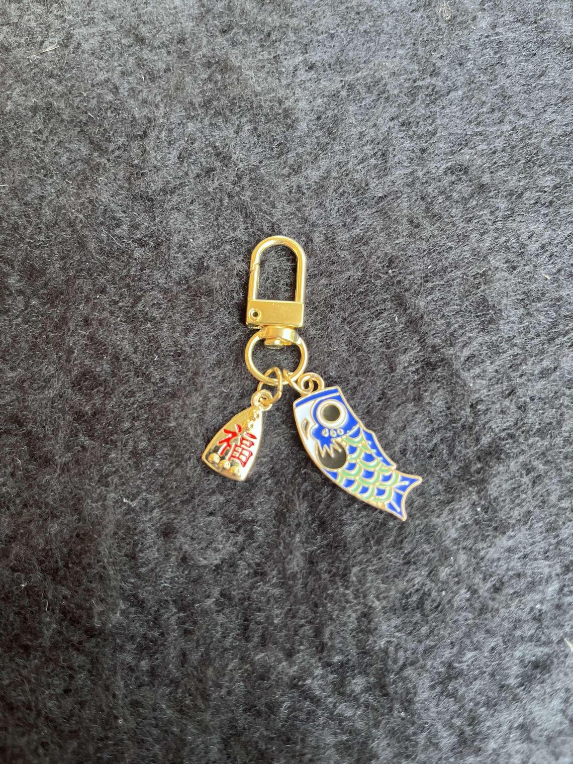 Carp Flag Keychain KOI Keychain ,luckygoldbag Keychain Lucky Keychain ...