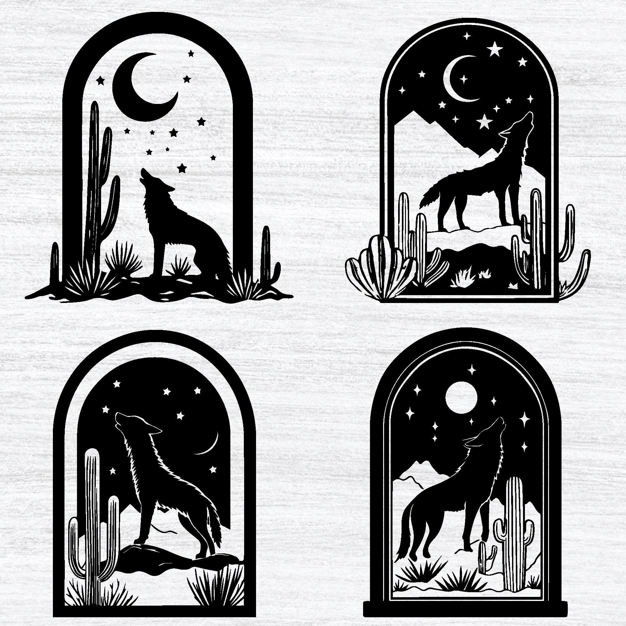 Coyote & Cactus Southwest SVG – Desert Landscape (digital Download) - Etsy