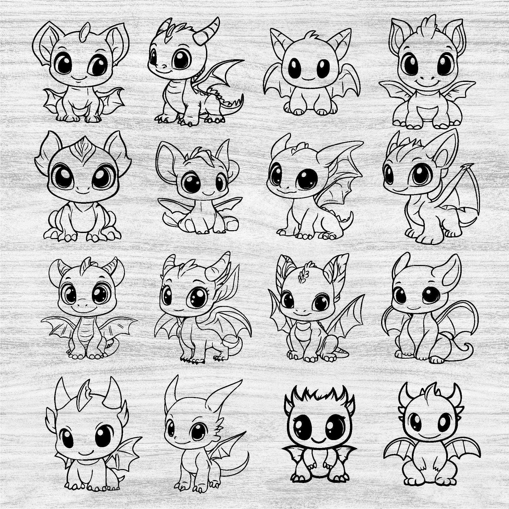 Dragon Svg Bundle - Cute Dragon Svg - Dragon Clipart - Dragon ...