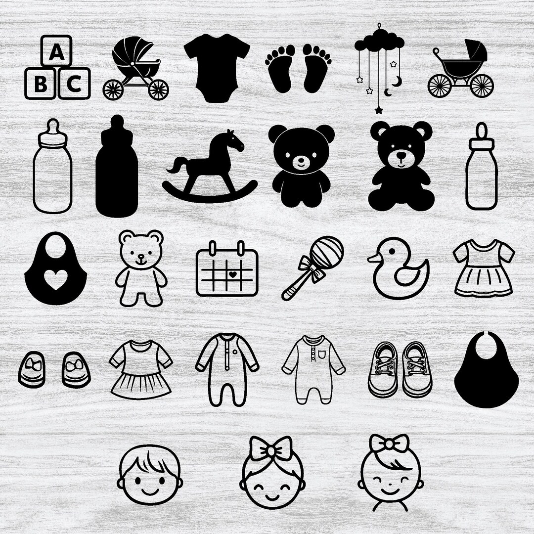 Cute Baby Svg - Baby Svg Bundle - Newborn Svg - Baby Footprint Svg ...