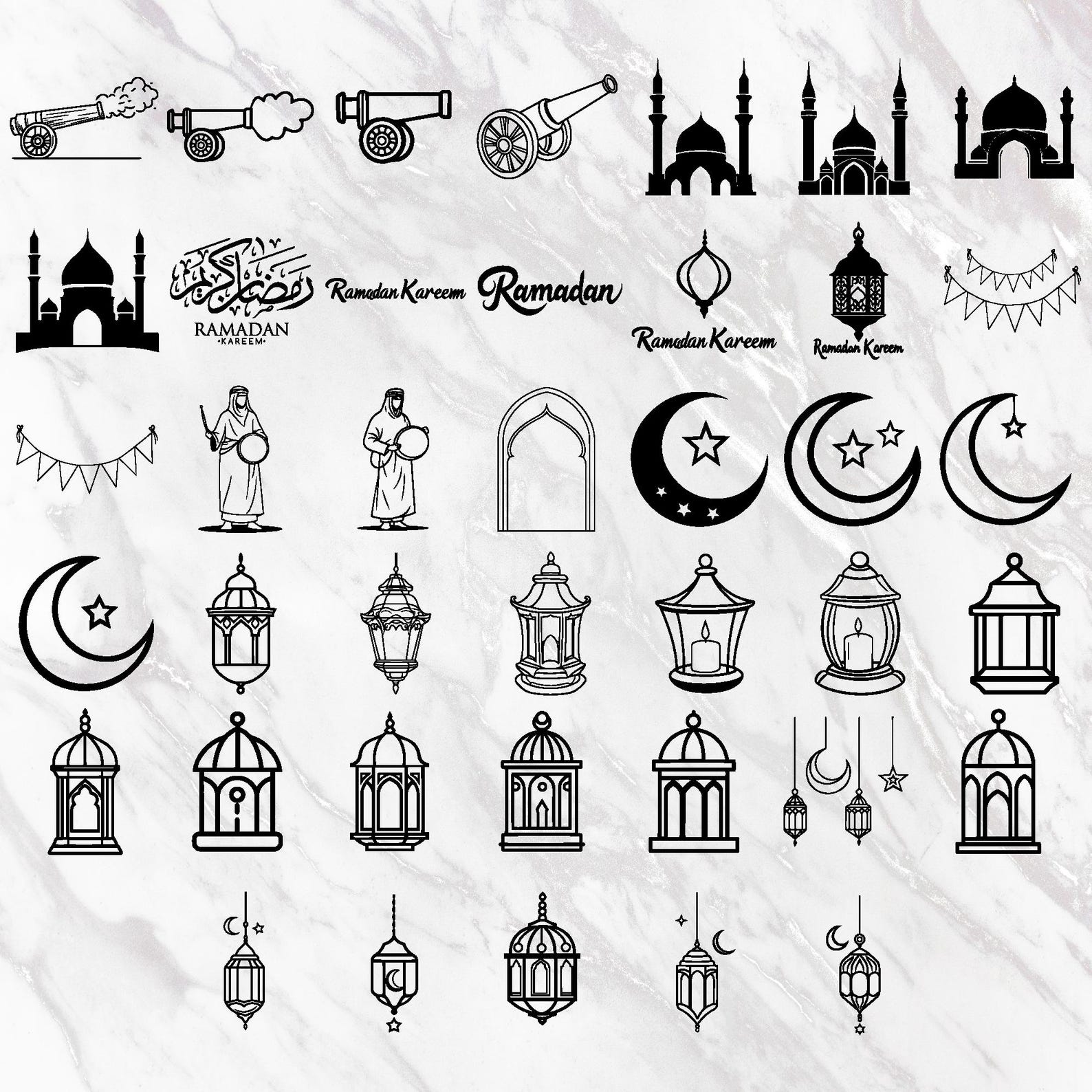 Ramadan Lantern Svg - Ramadan - 40 Muslim Lamp in Ramadan SVG - Isalmic ...