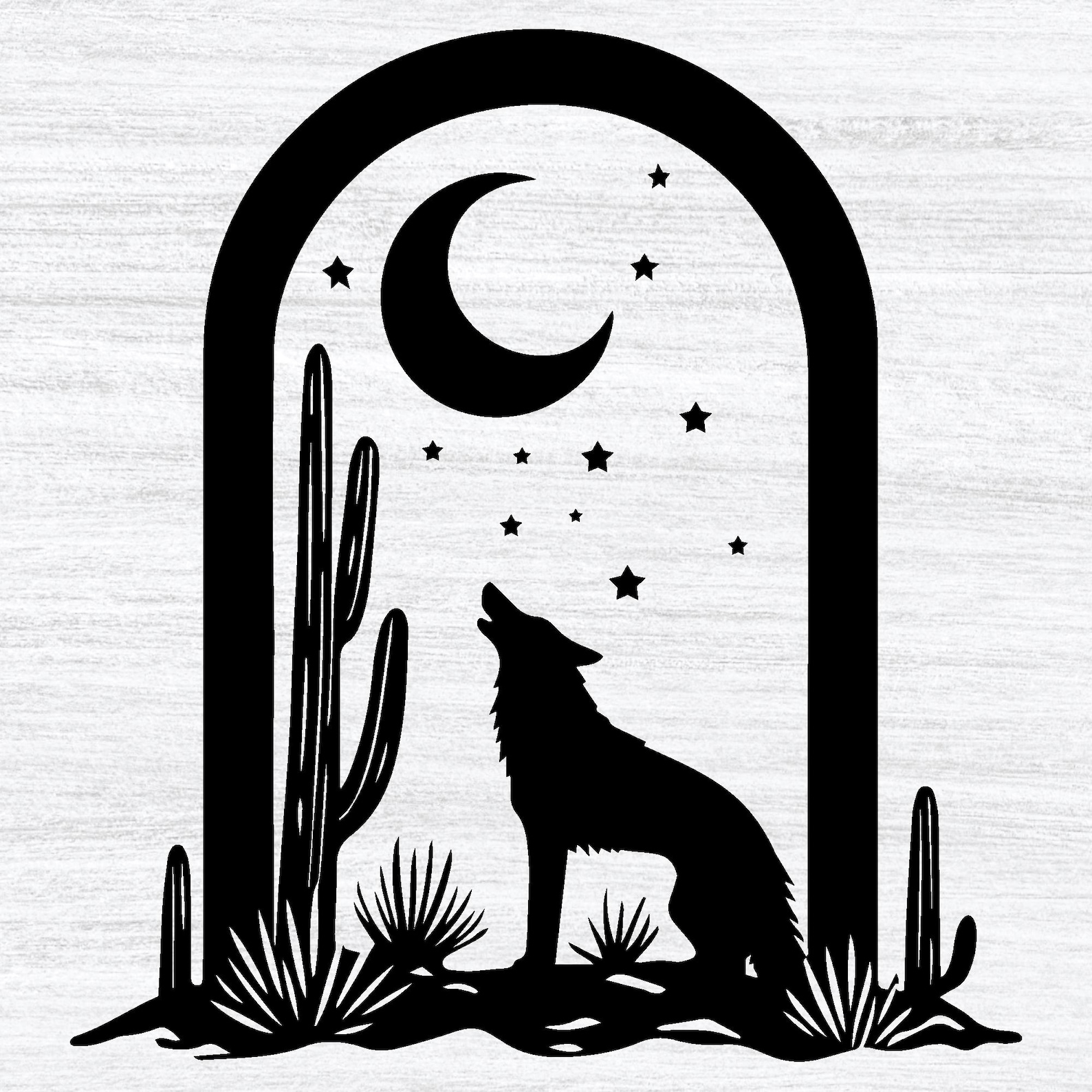 Coyote & Cactus Southwest SVG – Desert Landscape (digital Download) - Etsy