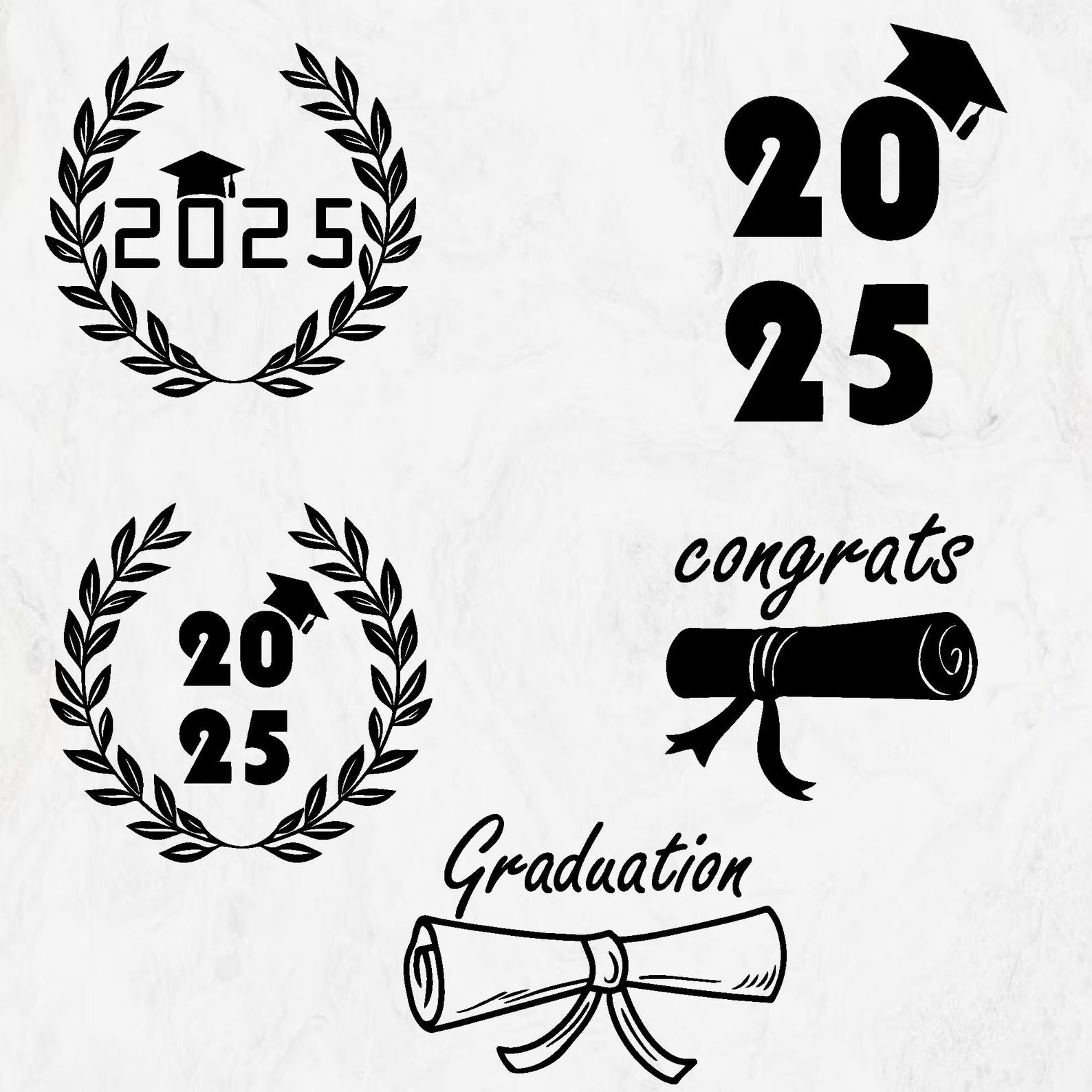 Graduation Svg Bundle, Graduation Cap Svg, Class of 2025 Svg, Senior ...