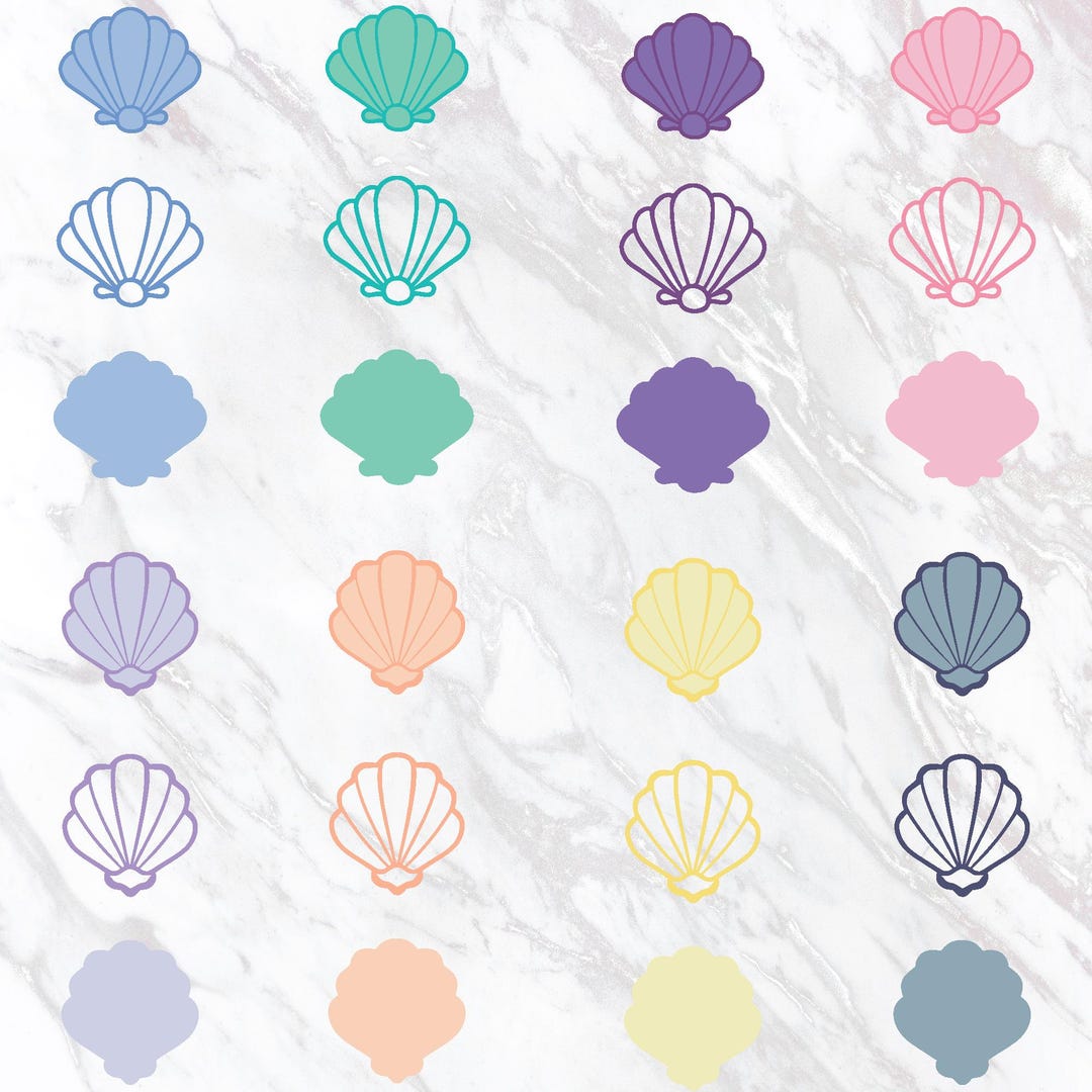 Seashell SVG Bundle - Seashell SVG - Colorful Seashells - Seashell ...