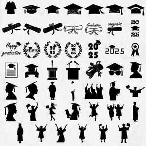 Graduation Svg Bundle, Graduation Cap Svg, Class of 2025 Svg, Senior ...