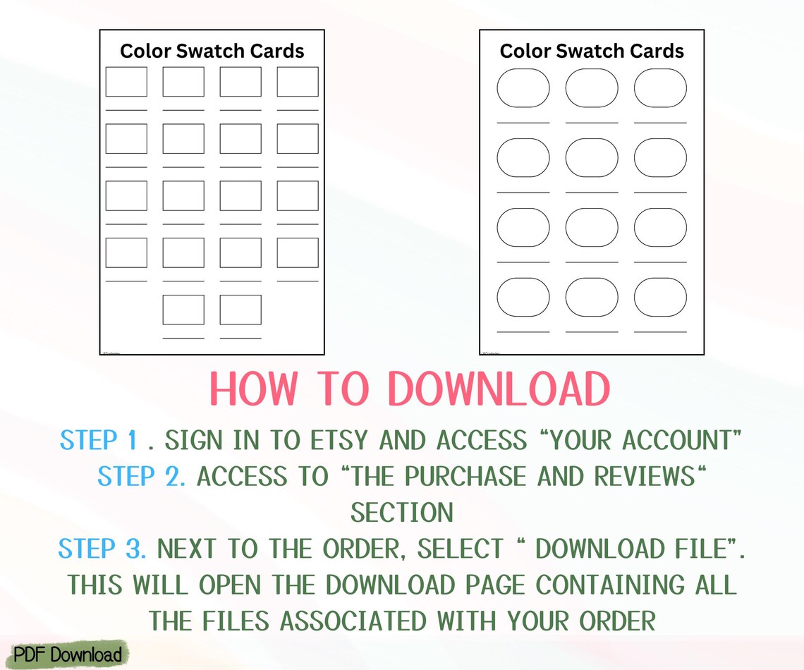 Color Swatch Chart Blank Color Chart Printable Color Swatch Template ...