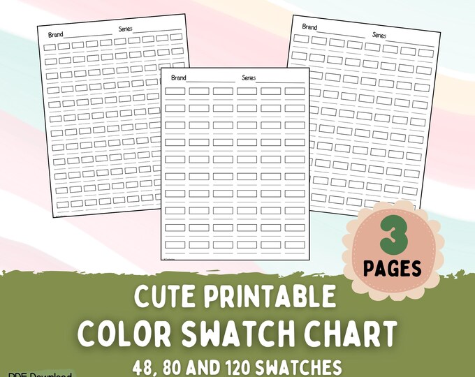 Color Swatch Chart Blank Color Chart Printable Color Swatch Template ...