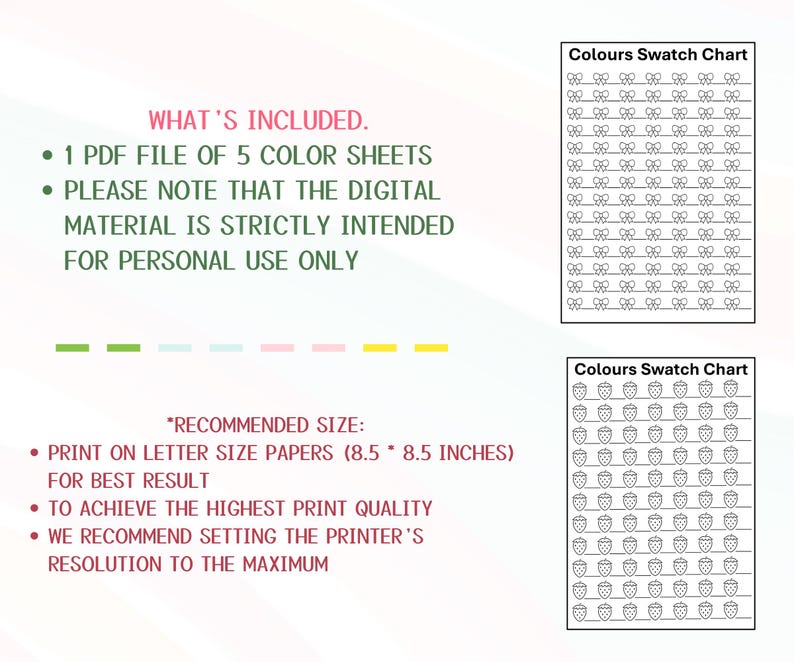 Printable Color Swatch Chart Templates: DIY Palette Organizer (PDF) - Etsy
