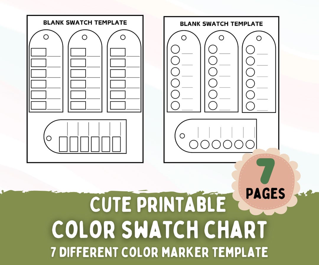 Color Swatch Chart, Printable Color Swatchs, Color Swatch Template ...