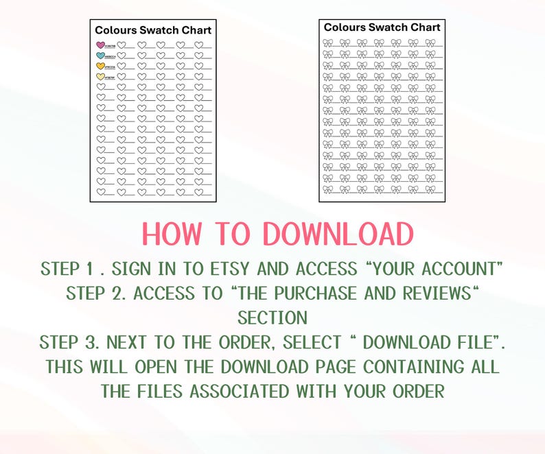 Printable Color Swatch Chart Templates: DIY Palette Organizer (PDF) - Etsy